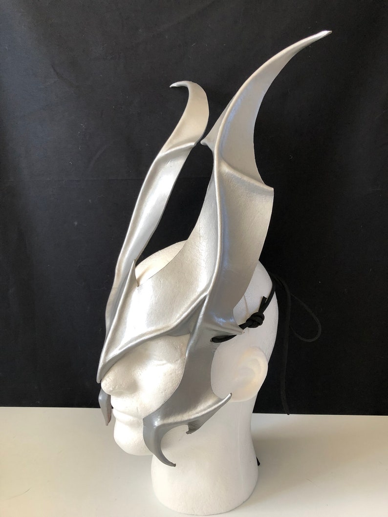 Tall Silver Cosplay Horns * Leather ELF WARRIOR Horns * FAIRY Cosplay ...