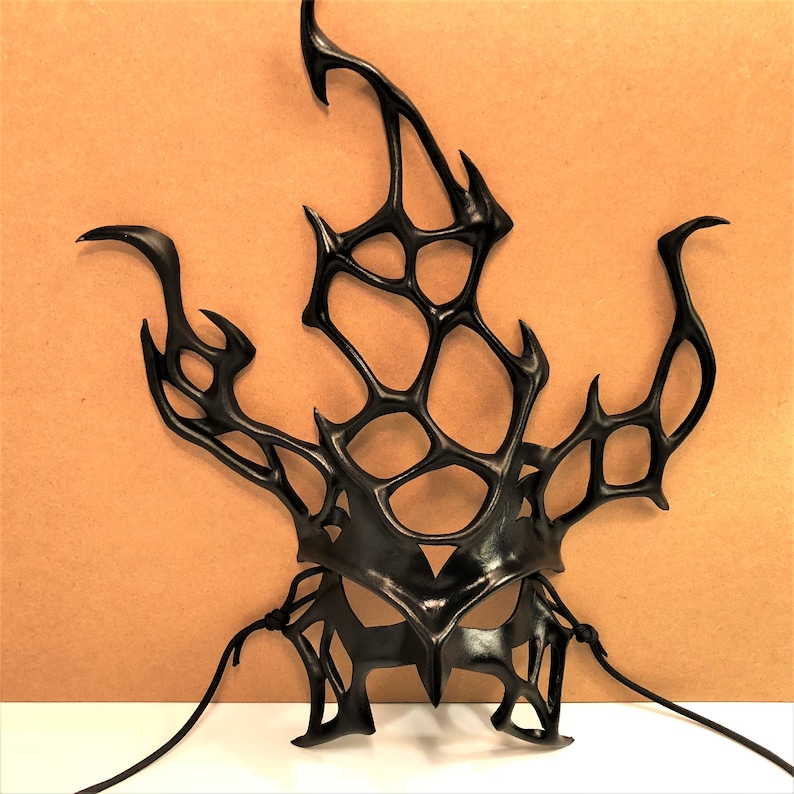 BLACK WIZARD MASK Demon Mask Sorceror Mask Fantasy Festival | Etsy