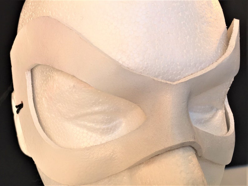 Leather Mask, White Mask, Renfaire Mime, Superhero Cosplay Mask ...