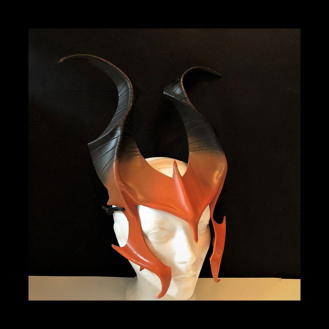 Cosplay Horns TEXTURED Leather Rust Brown & Black * Dragon Cosplay ...