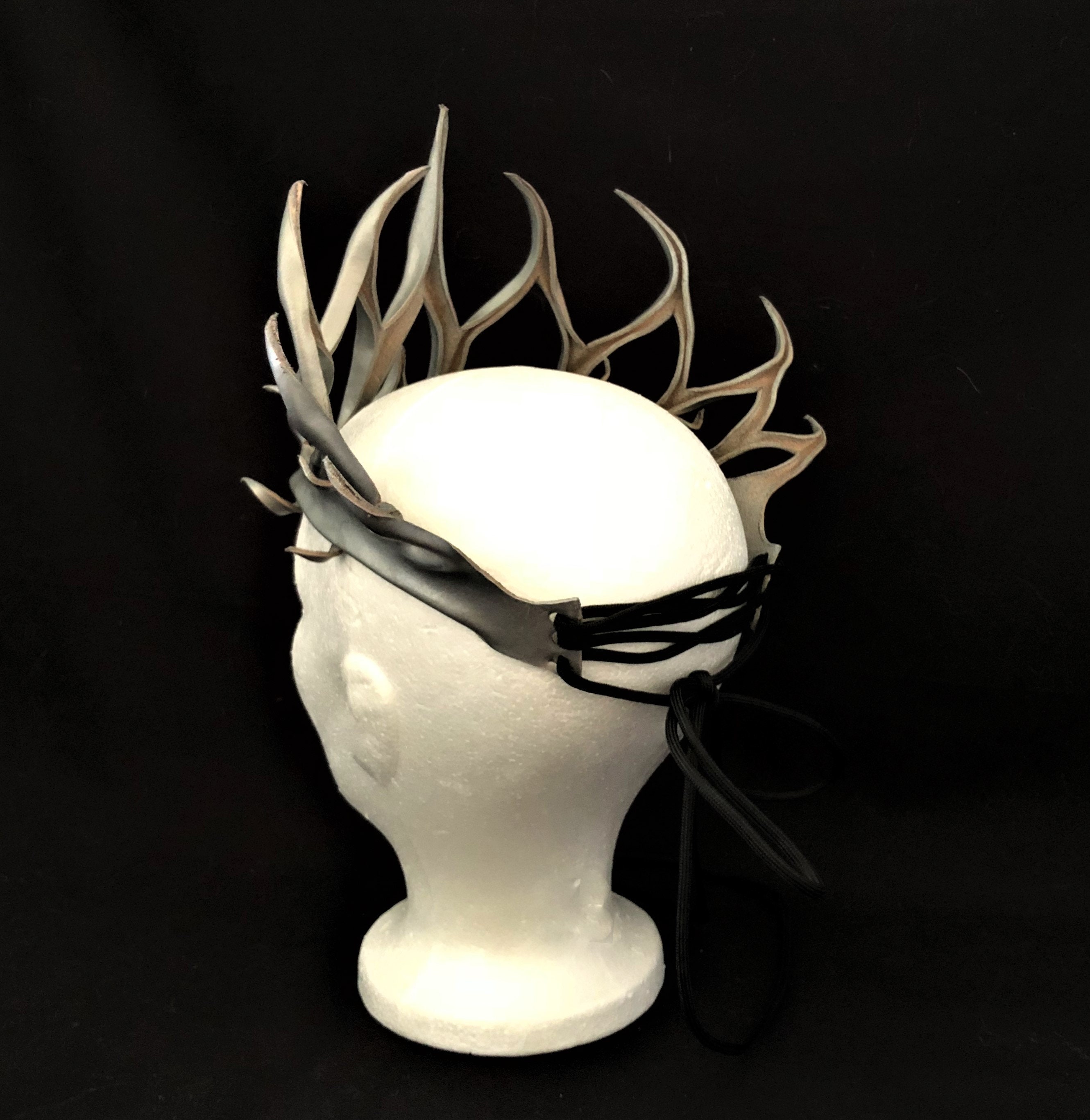 Silver Fantasy Cosplay Crown of Thorns Leather Headpiece * Elven Crown ...