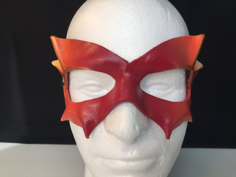 Leather Fire Sprite Mask Red Fantasy Fairy / Fae Demon - Etsy