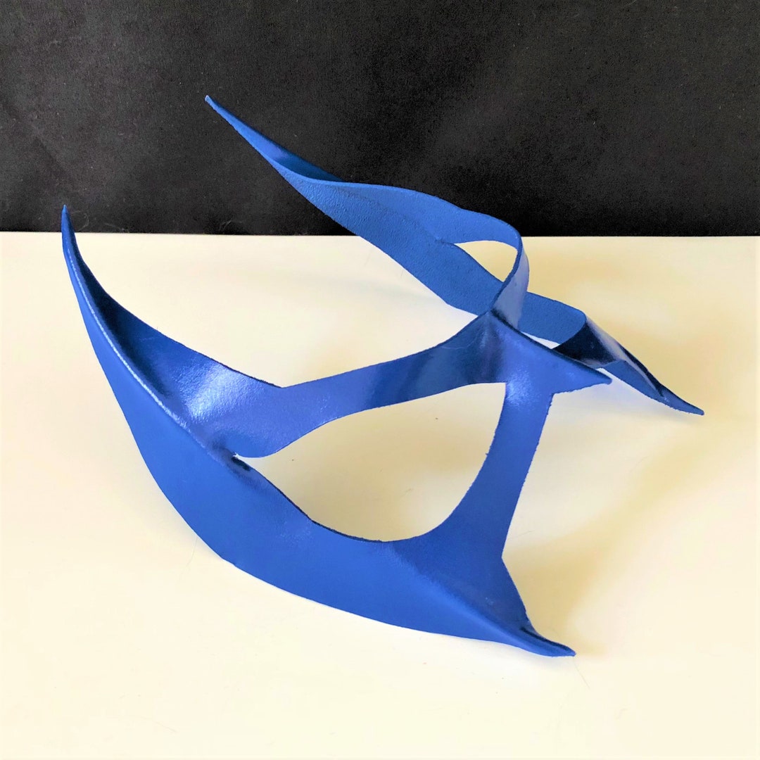 Cosplay Leather Blue Mask, Superhero Villian Mask, Cosplay Cat Mask ...