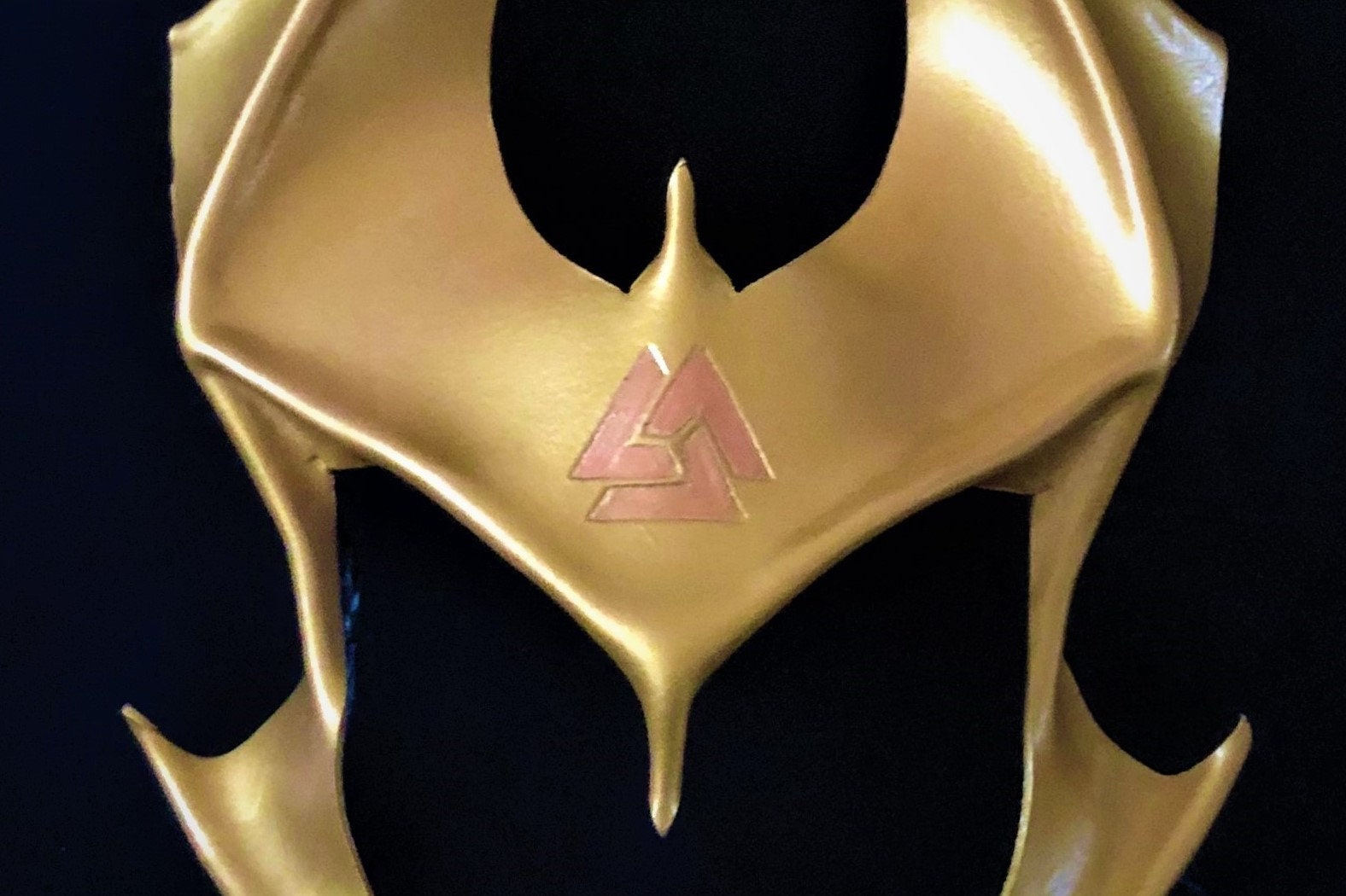 ODIN HORNS With VALKNUT Symbol * Gold Viking Cosplay Horns Pagan Horns ...