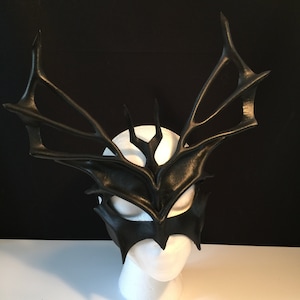 BLACK Leather Mask Pagan God Costume TRITON Costume Greek God Mask ...
