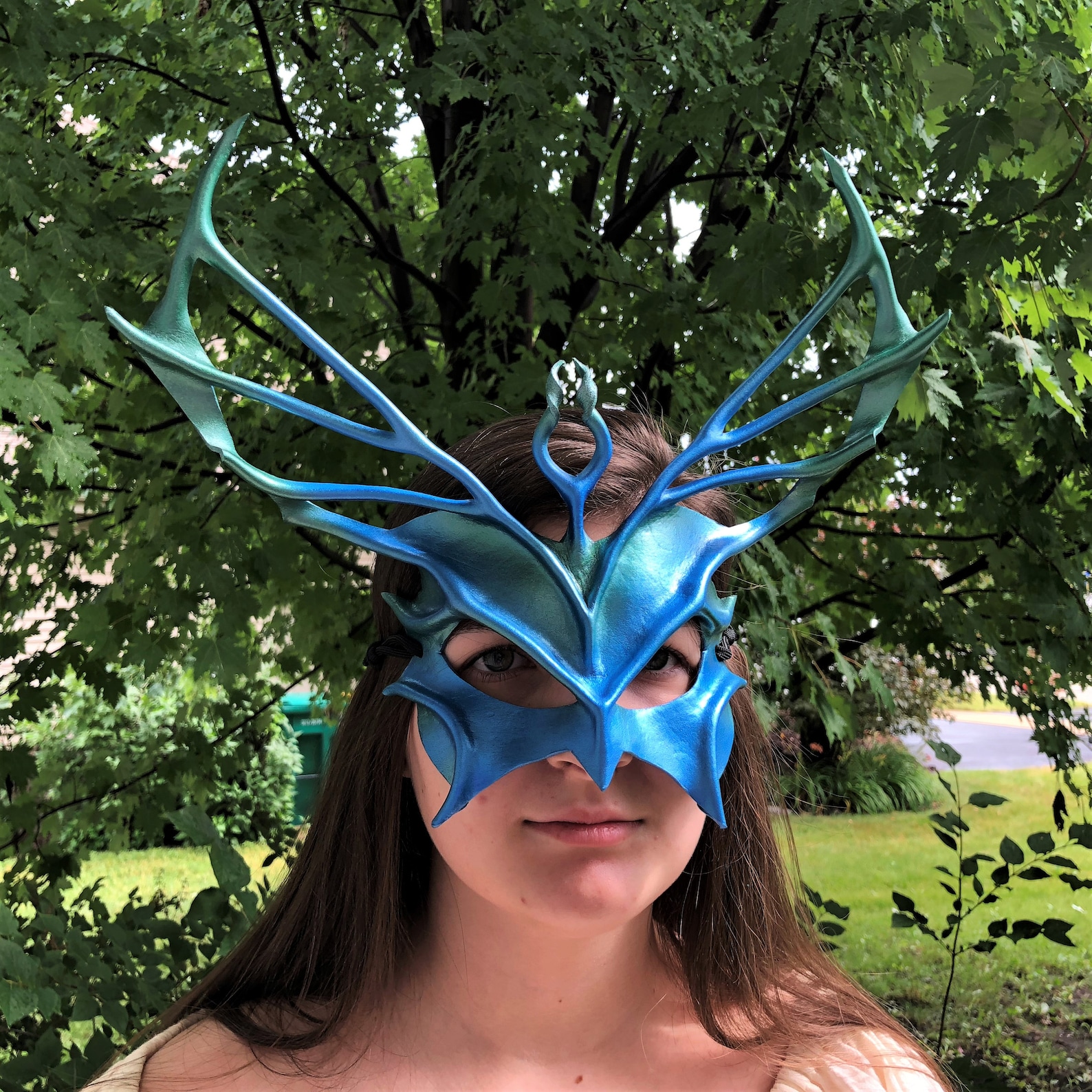 Greek God Mask BLUE Leather Mask HYDRA Halloween Mask | Etsy