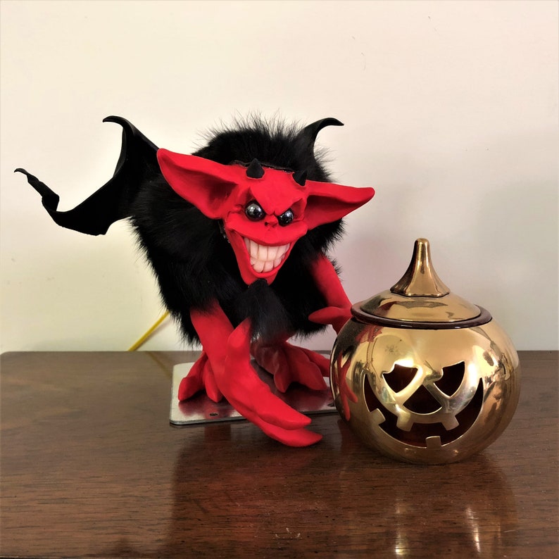 RED DEVIL GREMLIN Demon Puppet Goblin Statue Fantasy - Etsy