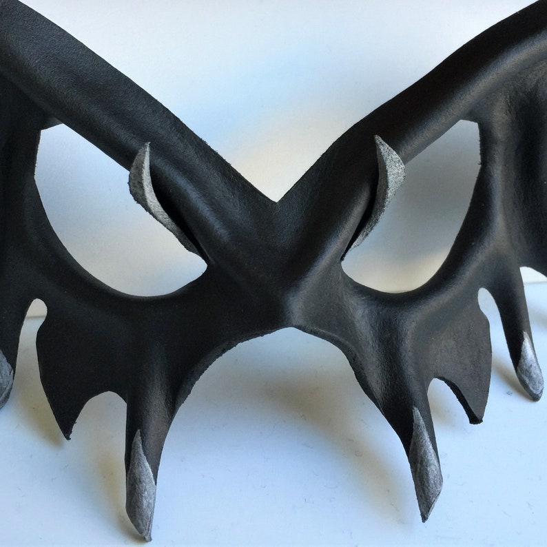 Leather Vampire Masquerade Mask, Black Festival Mask, Masked Fantasy ...