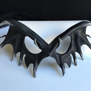 Leather Vampire Masquerade Mask, Black Festival Mask, Masked Fantasy ...