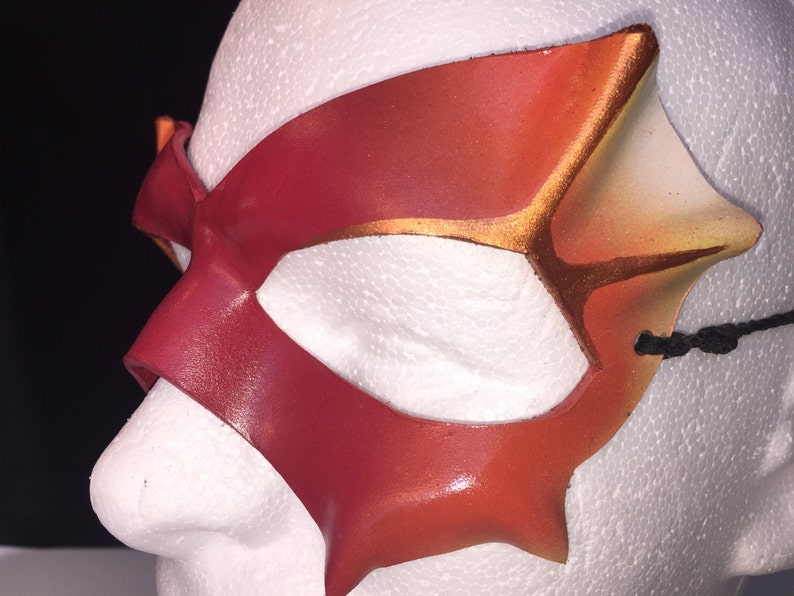 Leather Fire Sprite Mask Red Fantasy Fairy / Fae Demon - Etsy