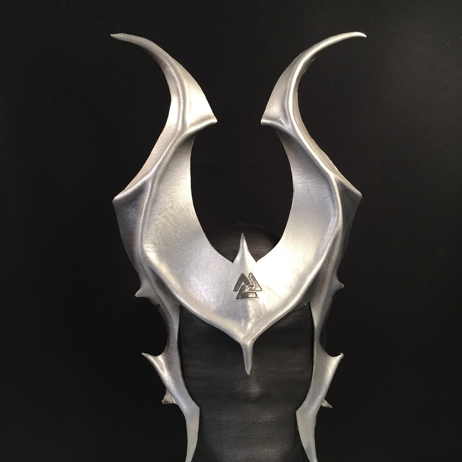 ODIN HORNS With VALKNUT Symbol * Gold Viking Cosplay Horns Pagan Horns ...