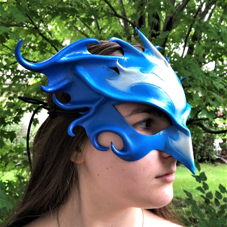 Blue PHOENIX MASK Bird Mask Carnival Mardi Gras Fantasy | Etsy