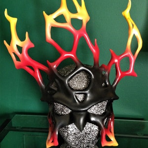 FIRE MASK Leather * DEMON Mask Burning Man Festival Mask * Halloween ...