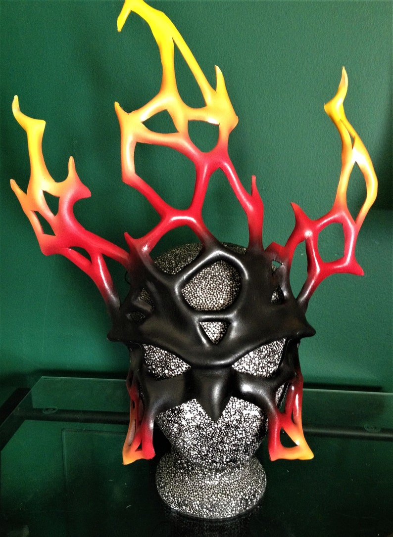 FIRE MASK Leather DEMON Mask Burning Man Festival Mask - Etsy