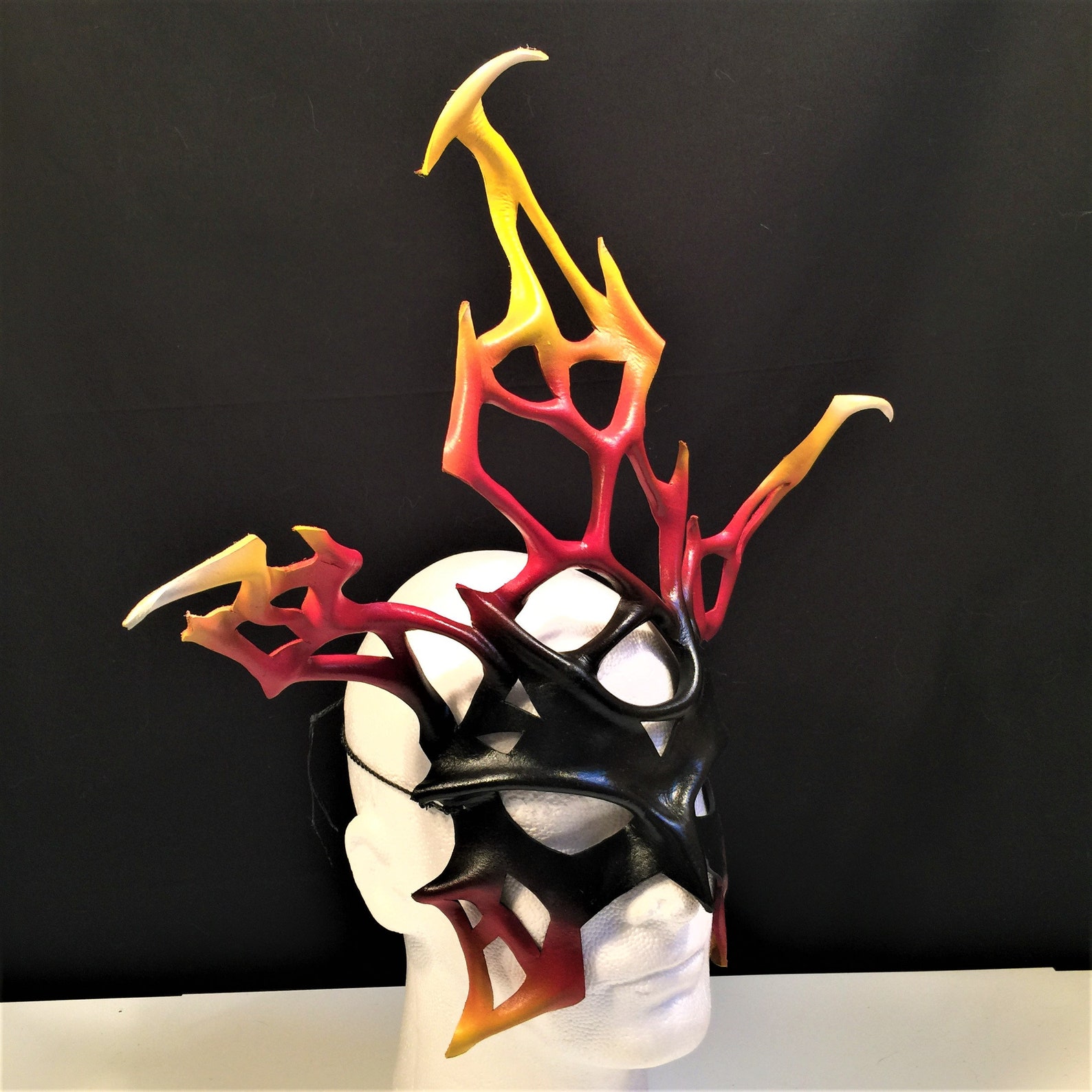 FIRE MASK Leather DEMON Mask Burning Man Festival Mask - Etsy