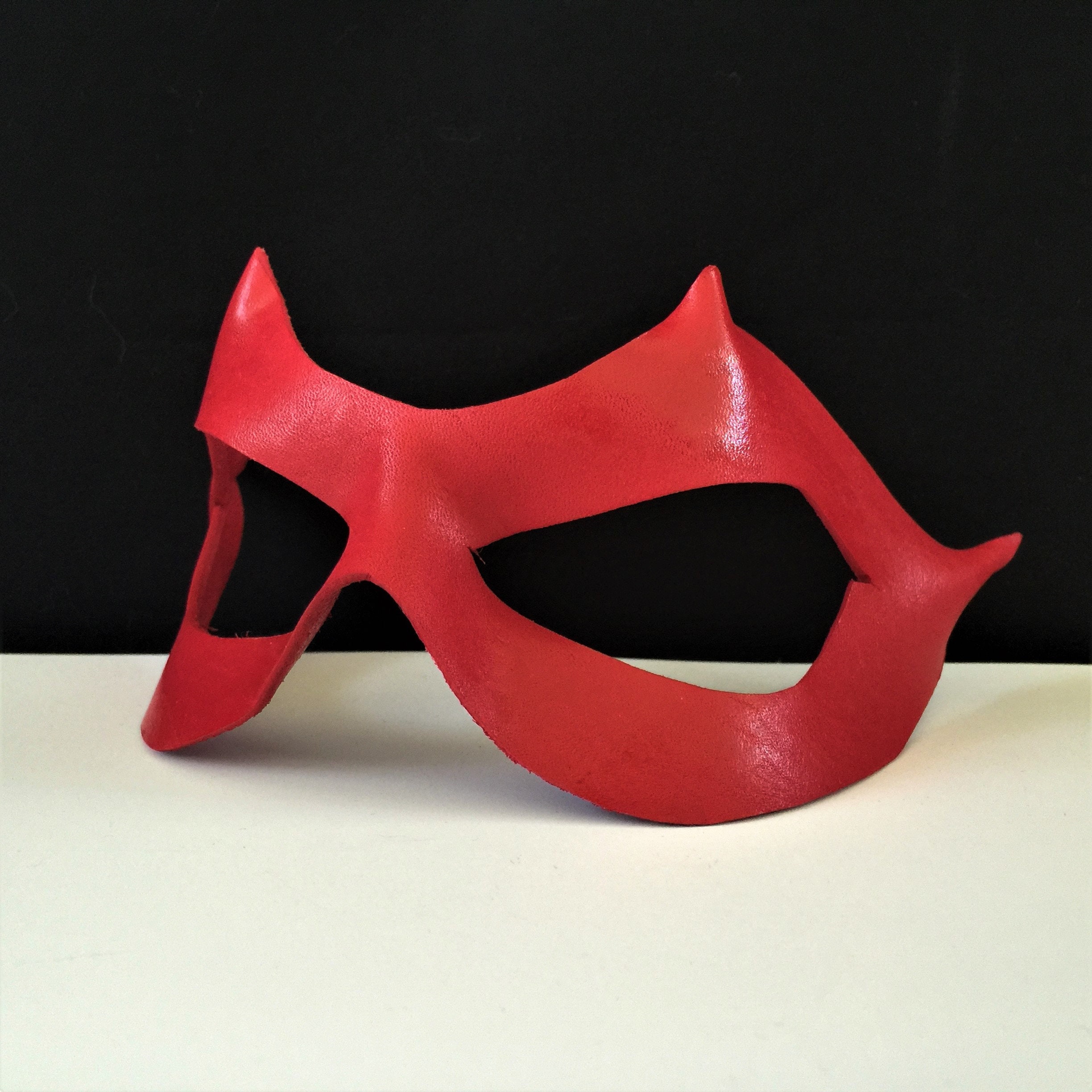 DAREDEVIL Red Superhero Mask Red Leather Mask Daredevil | Etsy