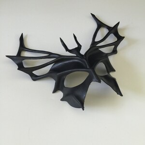 BLACK Leather Mask Pagan God Costume TRITON Costume Greek God Mask ...