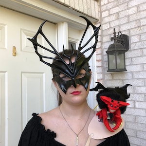 BLACK Leather Mask Pagan God Costume TRITON Costume Greek God Mask ...