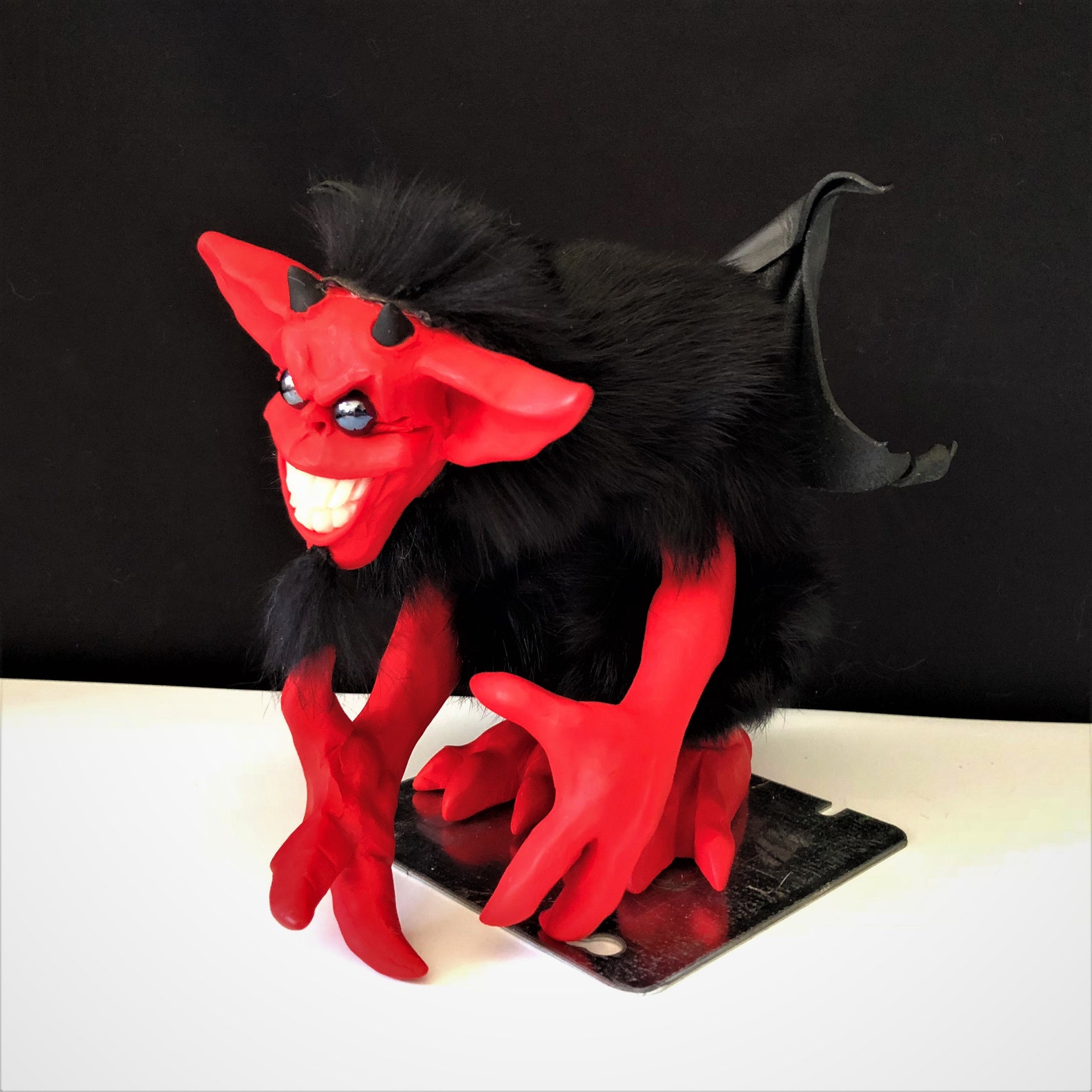 RED DEVIL GREMLIN Demon Puppet Goblin Statue Fantasy | Etsy