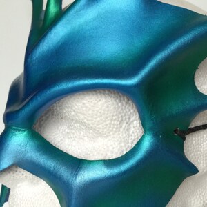 Greek God Mask BLUE Leather Mask HYDRA Halloween Mask Masquerade ...