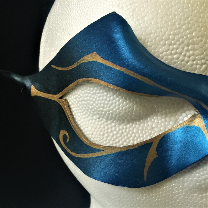 Blue Egyptian Mask Leather EYE OF RA * Renaissance Faire Music Festival ...