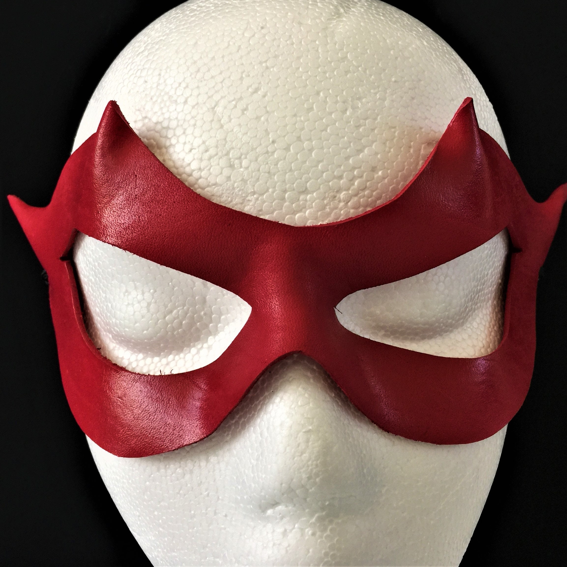 DAREDEVIL Red Superhero mask Red Leather Mask Daredevil | Etsy