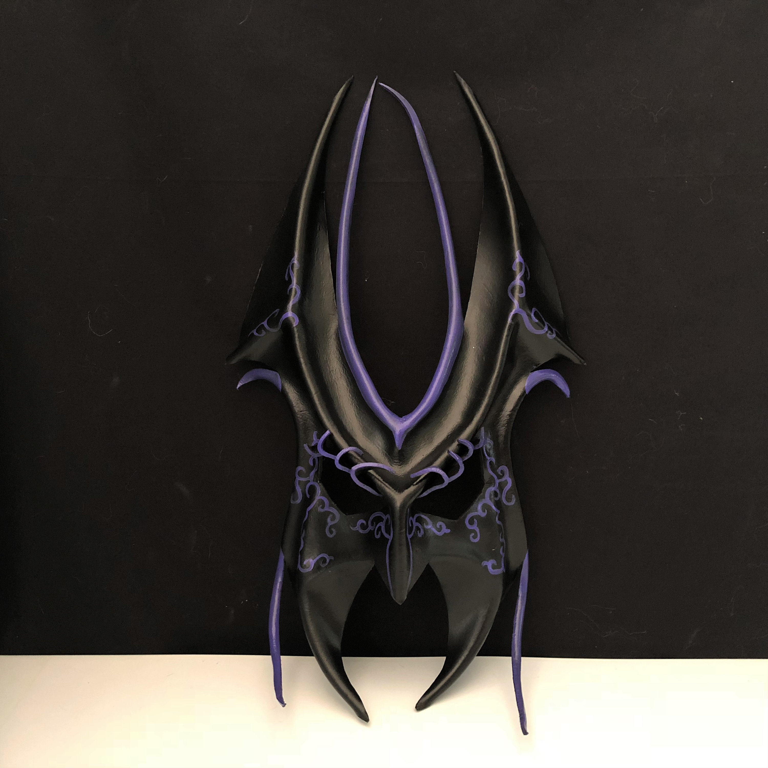 Black Purple Leather Mask Halloween Villian Festival Mask | Etsy