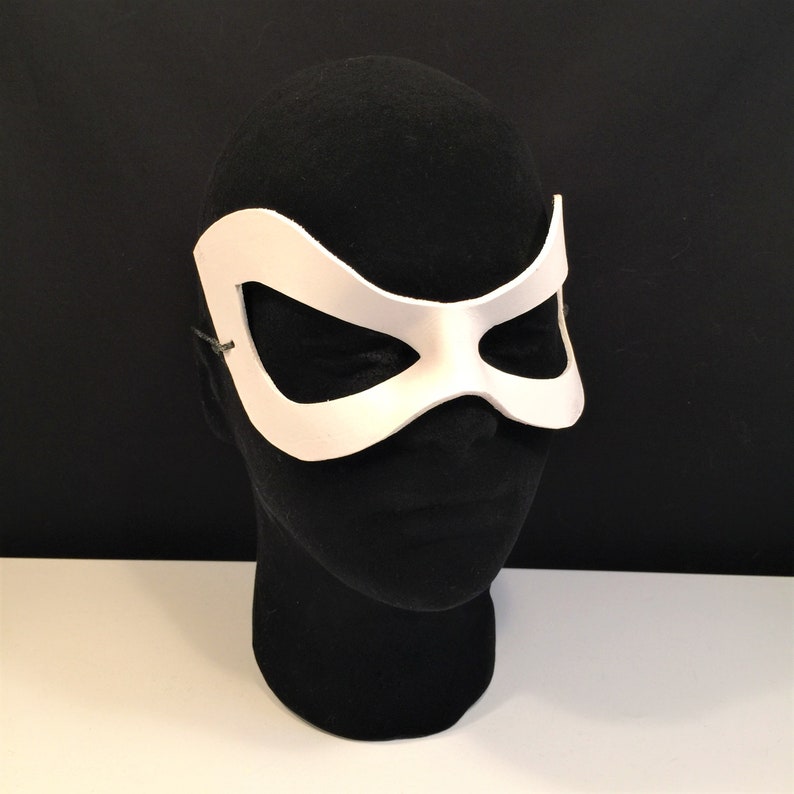 Leather Mask, White Mask, Renfaire Mime, Superhero Cosplay Mask ...