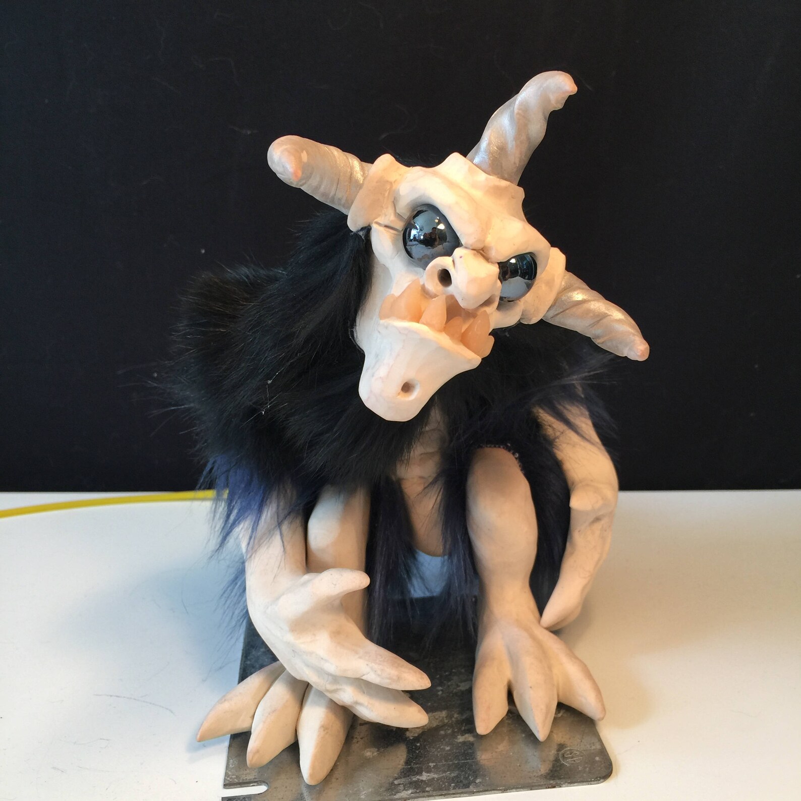 GARGOYLE Puppet Statue Fantasy Sculpture BLUE & BLACK Fur - Etsy France