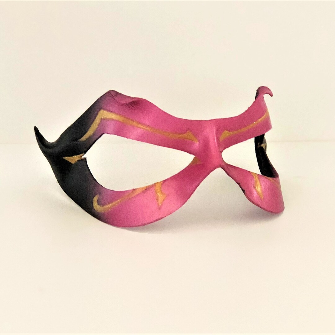 Pink Leather Festival Mask, Music Festival Clothing, Masked Prom ...