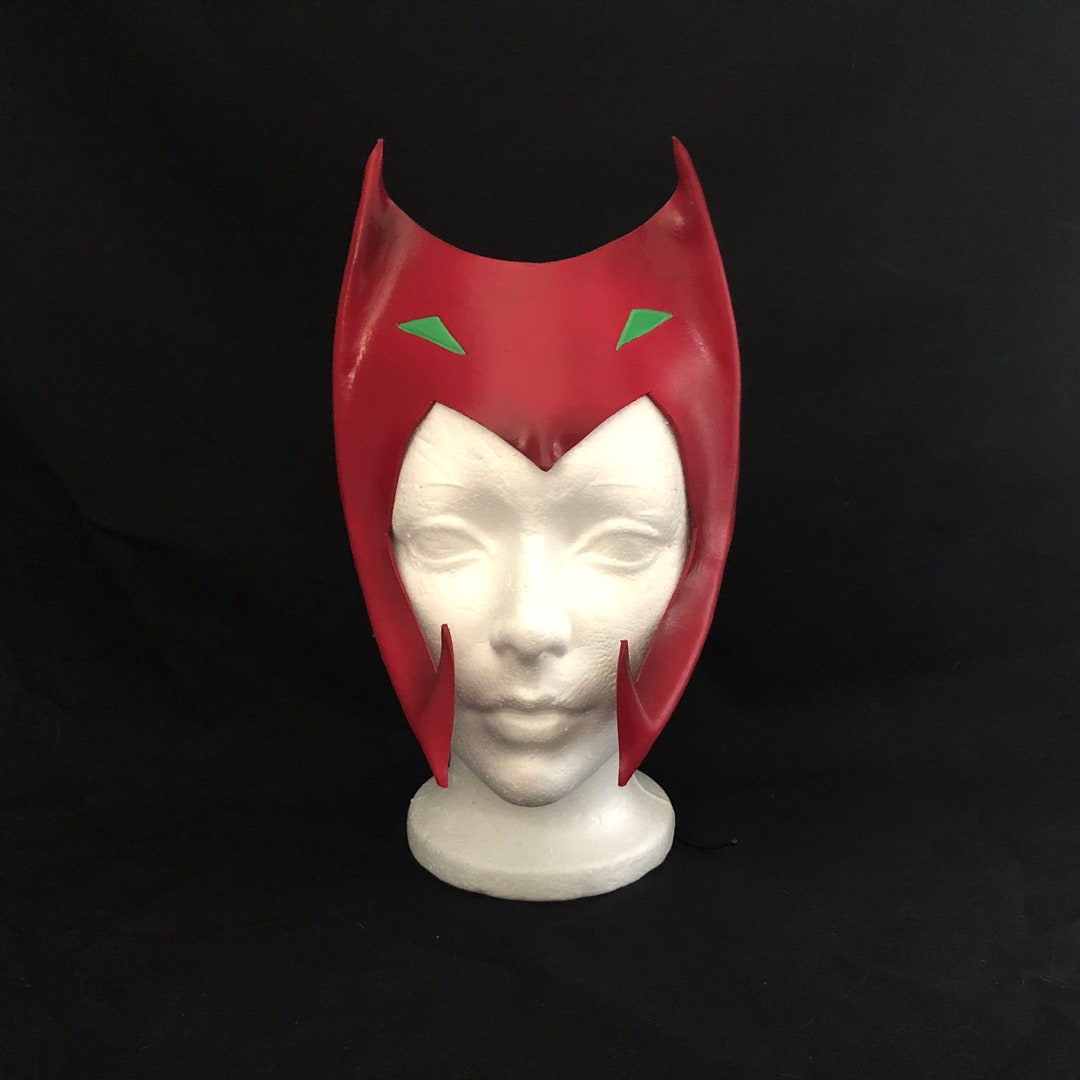 Leather CATRA Cosplay Headpiece Mask W/green, Catra Headdress Anime ...