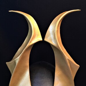 ODIN HORNS With VALKNUT Symbol * Gold Viking Cosplay Horns Pagan Horns ...