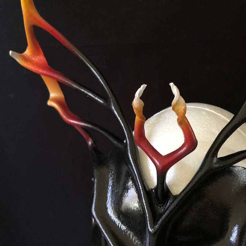 Fire Demon Mask - Leather Mask Demon Cosplay Mask Halloween Larp ...