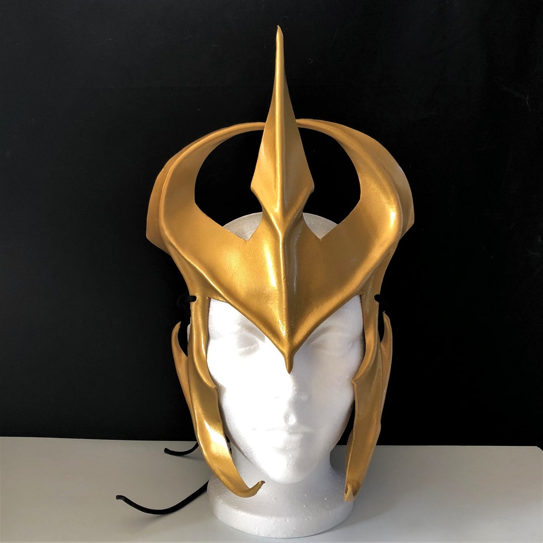 Leather Greek Goddess Spartan Helmet Mask Gold Warrior Helm Leather ...