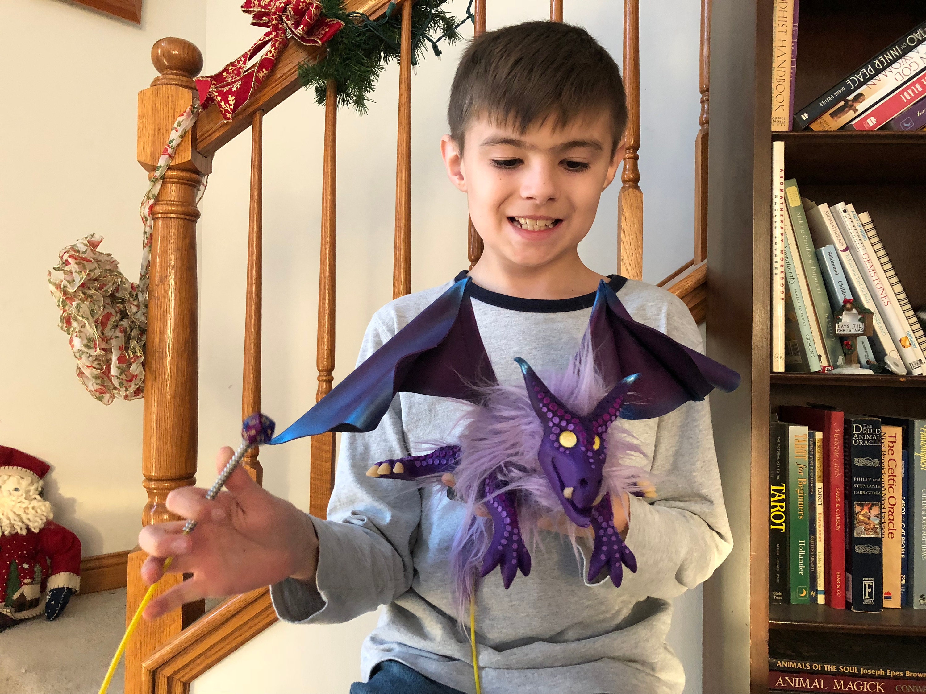 PREMIUM PURPLE DRAGON Puppet - Shoulder Puppet * Fantasy Creature ...