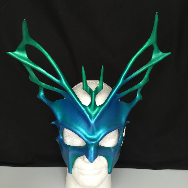 Greek God Mask BLUE Leather Mask HYDRA Halloween Mask | Etsy