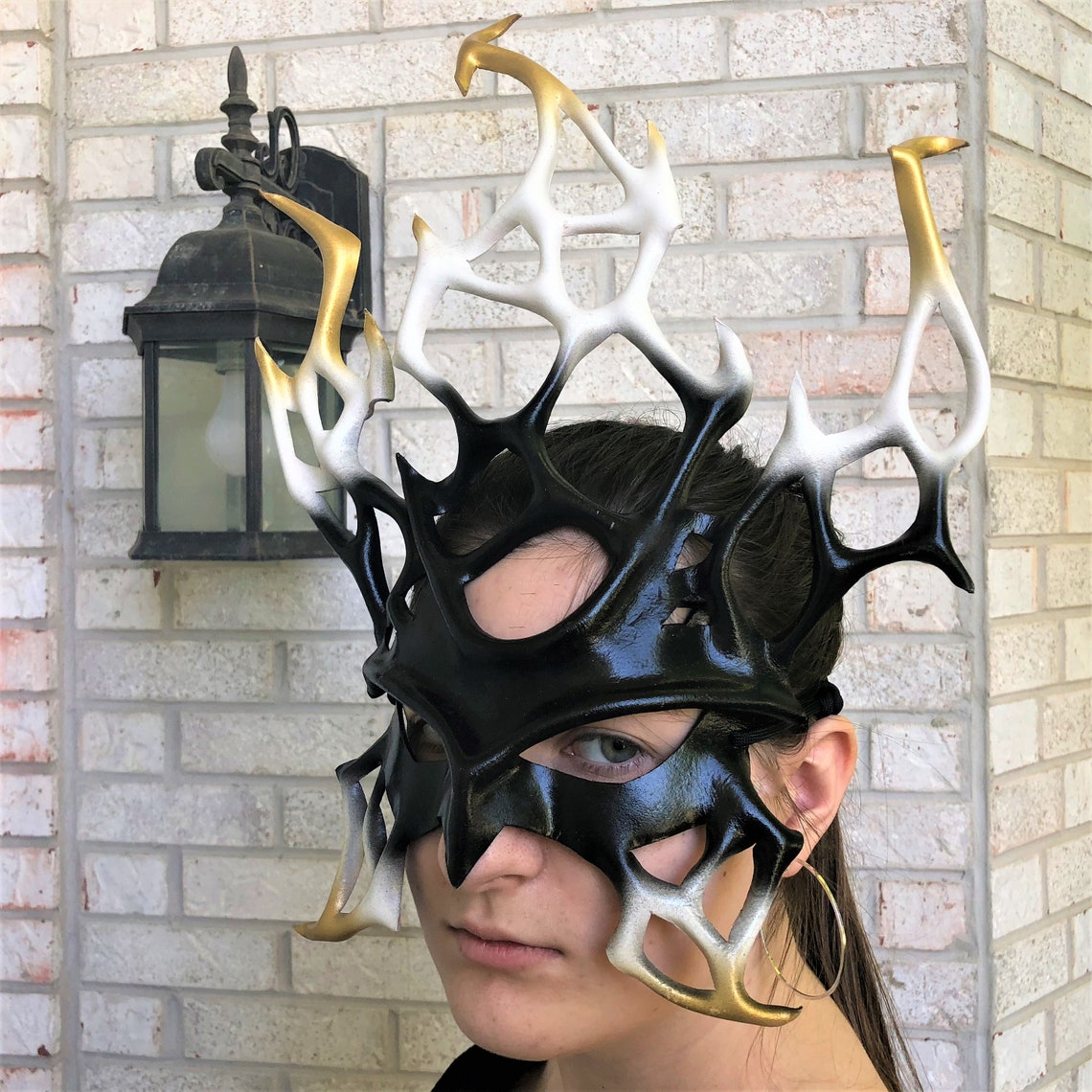 LIGHTNING WIZARD MASK Halloween Mask Leather Fantasy Festival | Etsy
