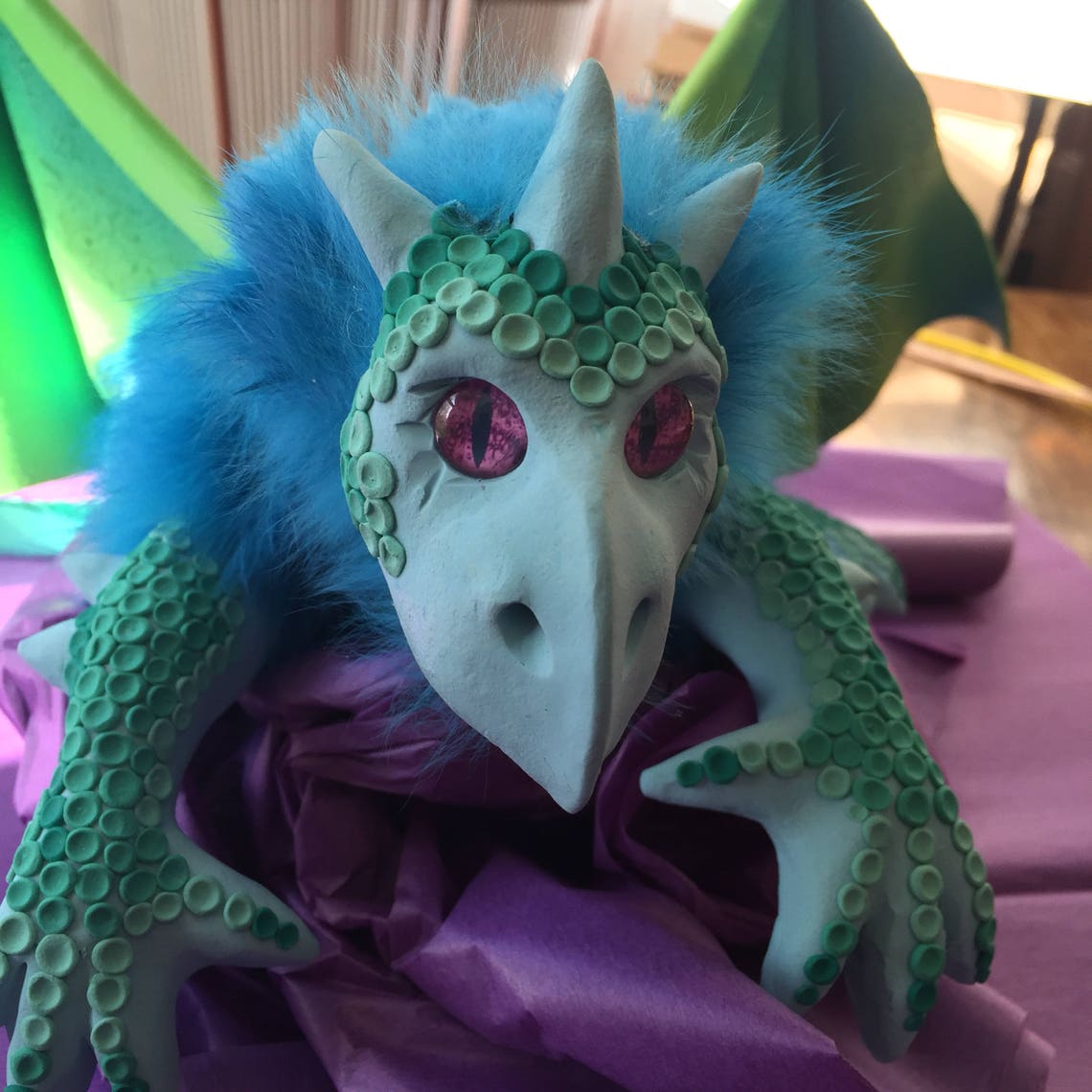 DRAGON Puppet Turquoise Shoulder Puppet Fantasy Creature | Etsy
