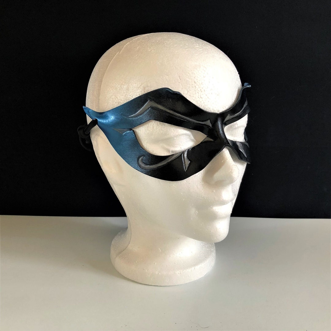 Leather Egyptian Theme Festival Mask Blue-black & Silver "eye of Ra ...