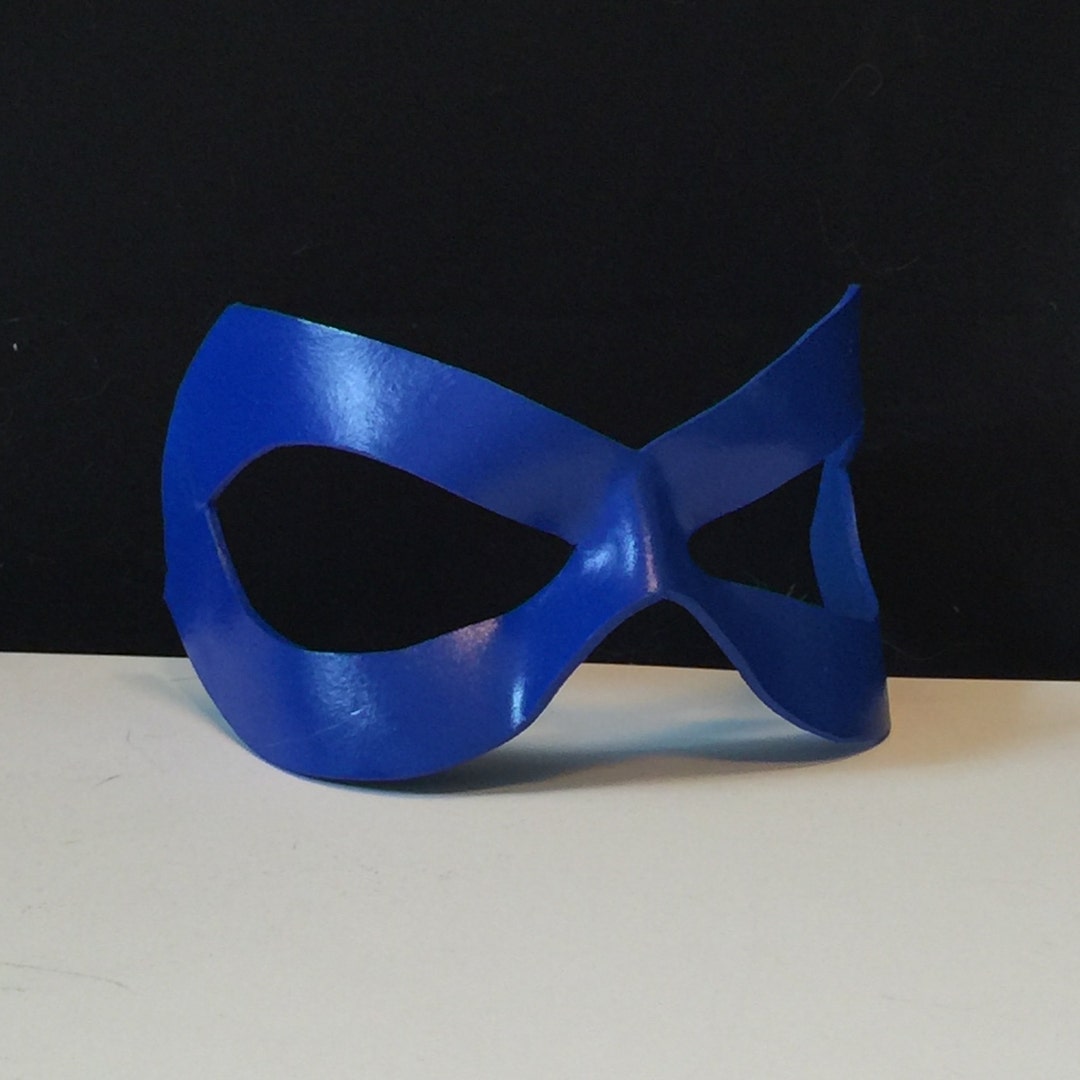 Blue Leather Festival Mask Superhero Mask Cosplay Accessory - Etsy