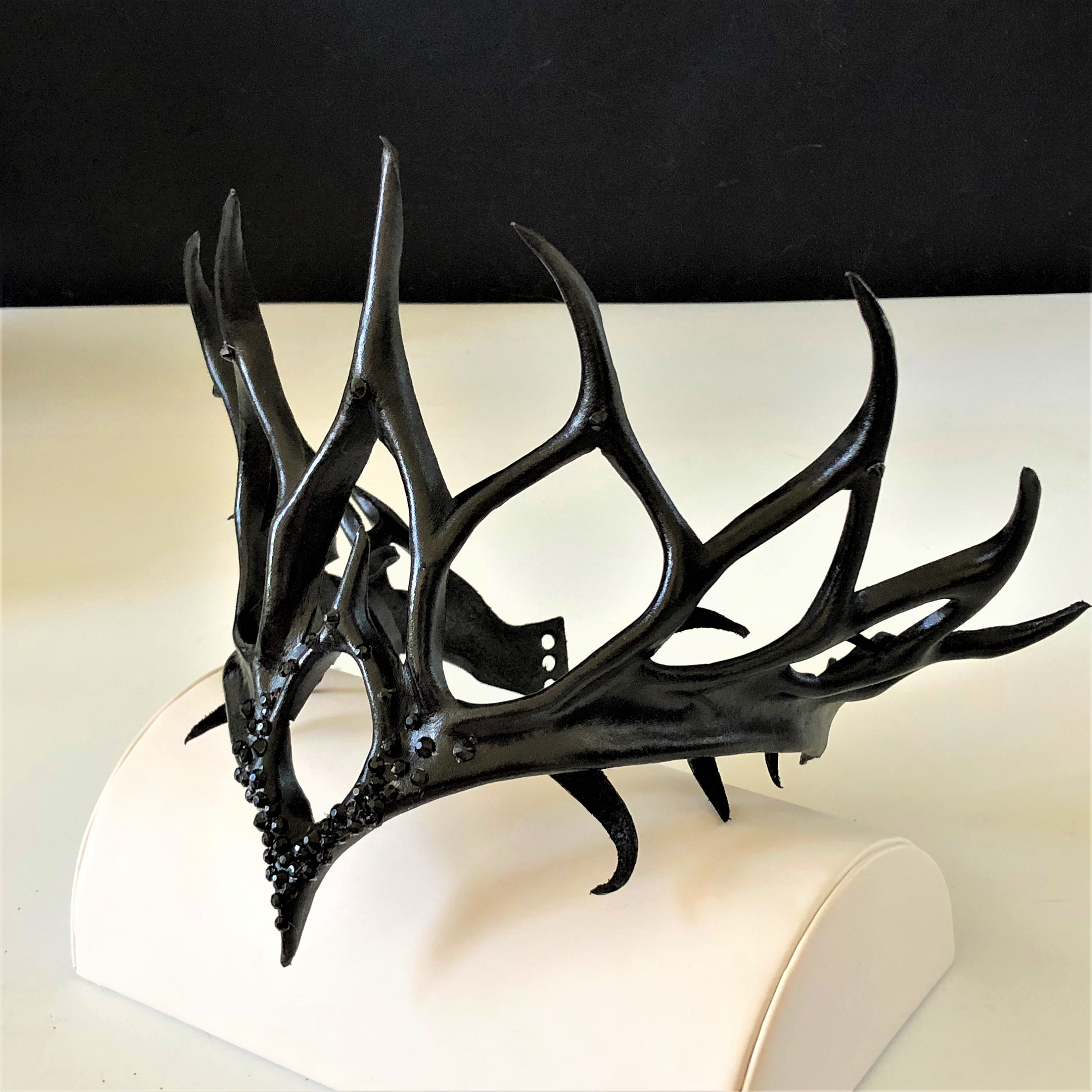 Evil Queen Leather Crown Stoned Headpiece of Thorns Dark | Etsy