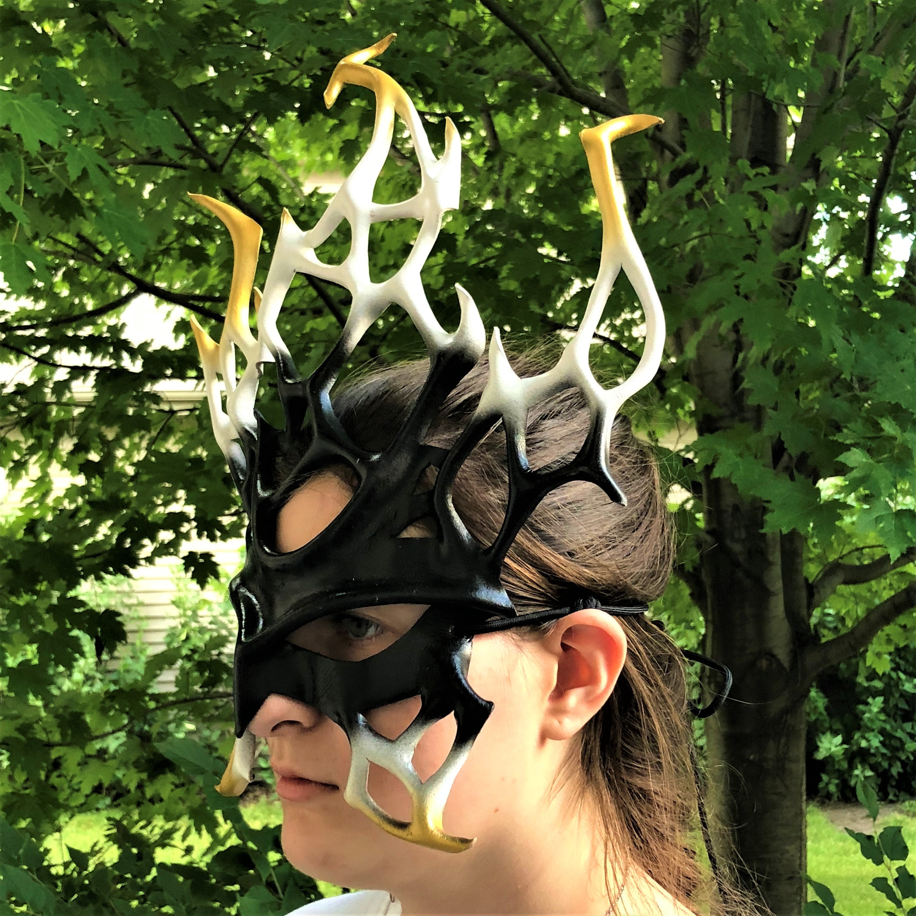 LIGHTNING WIZARD MASK Halloween Mask Leather Fantasy Festival | Etsy