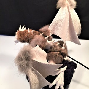 DRAGON PUPPET TUFTED * Fantasy Pet Renaissance Faire Shoulder Puppet ...