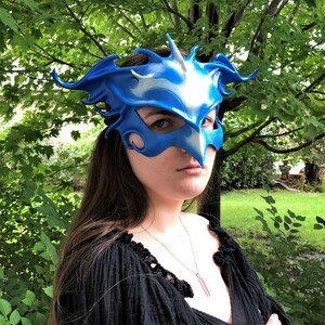 Blue PHOENIX MASK - Bird Mask, Carnival Mardi Gras Fantasy Cosplay Mask ...