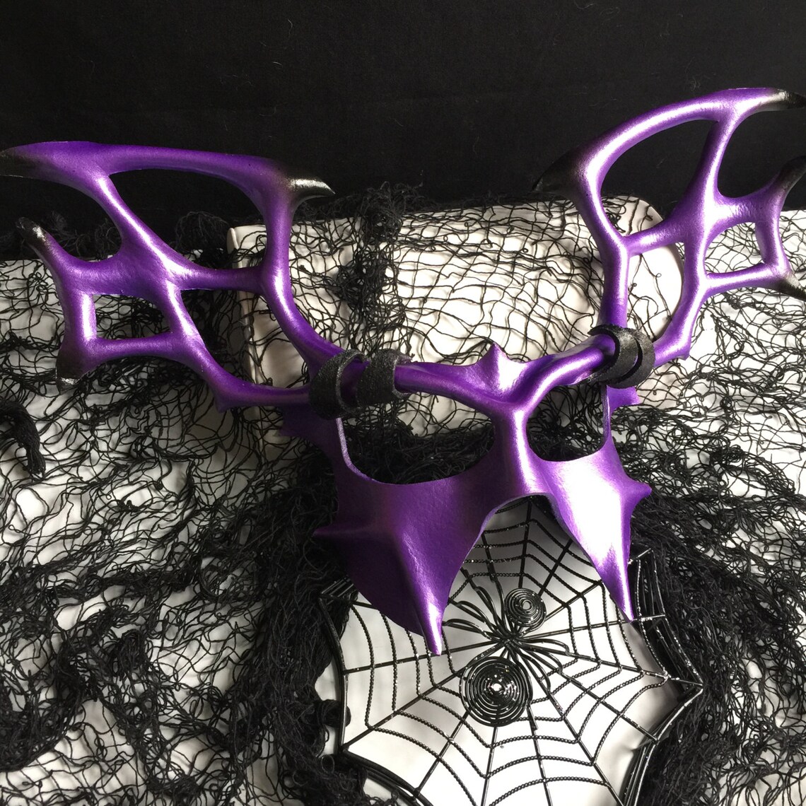 SORCERESS Leather Mask * Purple Evil Spider Queen Fantasy Mask ...