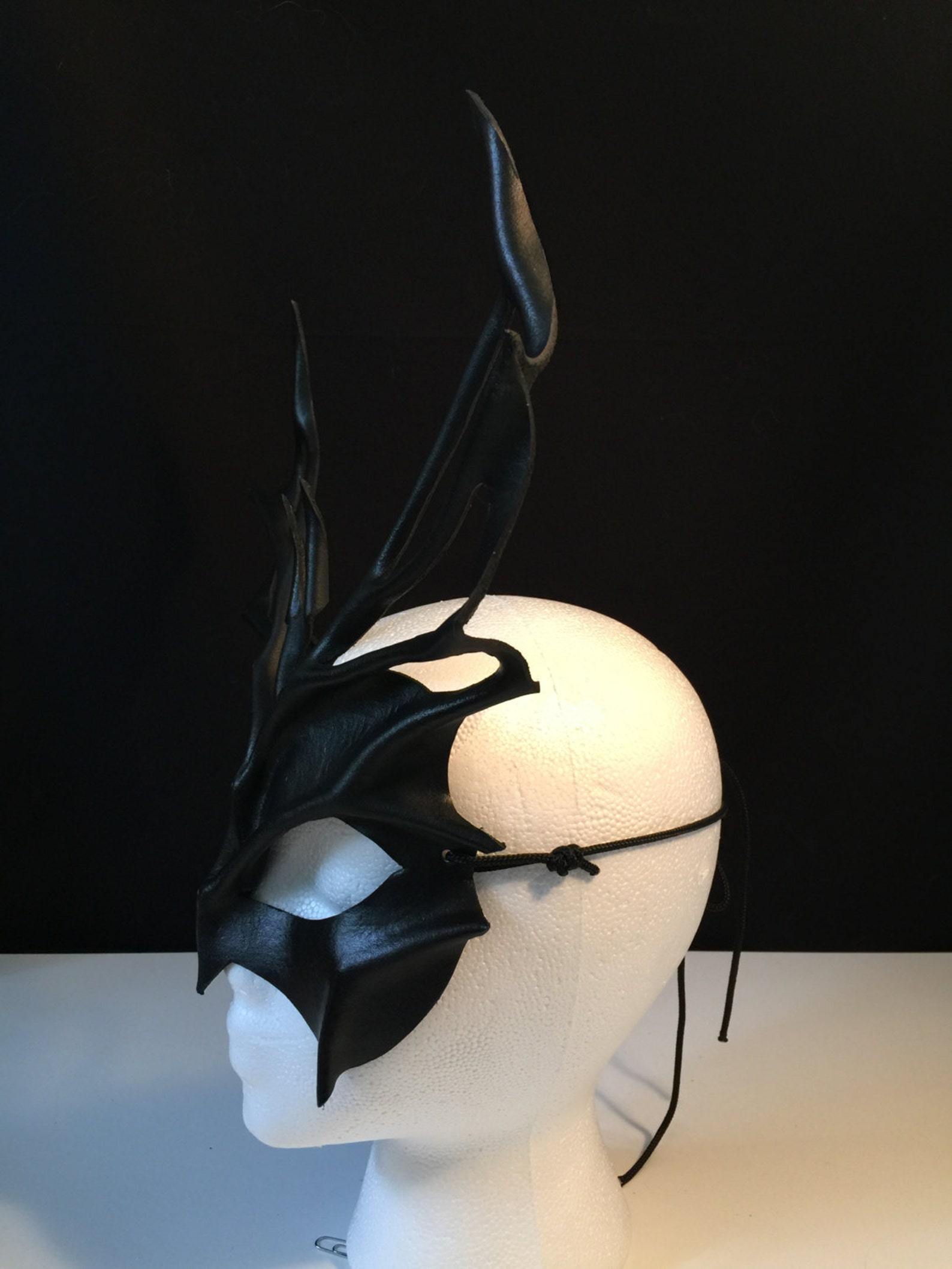 BLACK Leather Mask Pagan God Costume TRITON Costume Greek God - Etsy