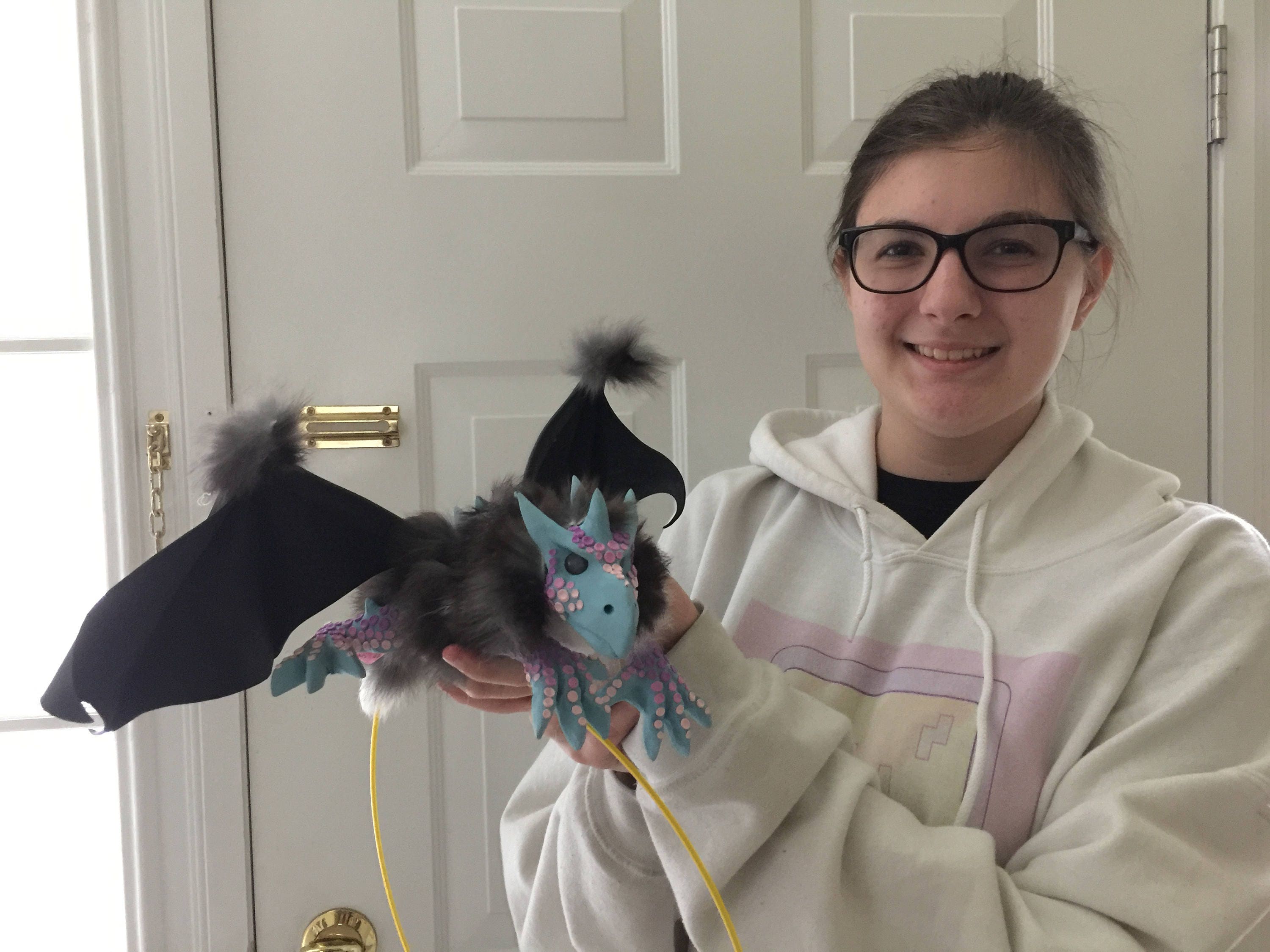 TUFTED Dragon Puppet Dragon Sculpture SkyBlue Fantasy | Etsy