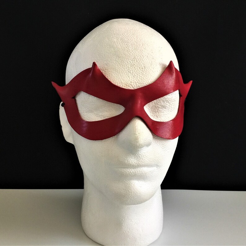 DAREDEVIL Red Superhero Mask Red Leather Mask Daredevil | Etsy