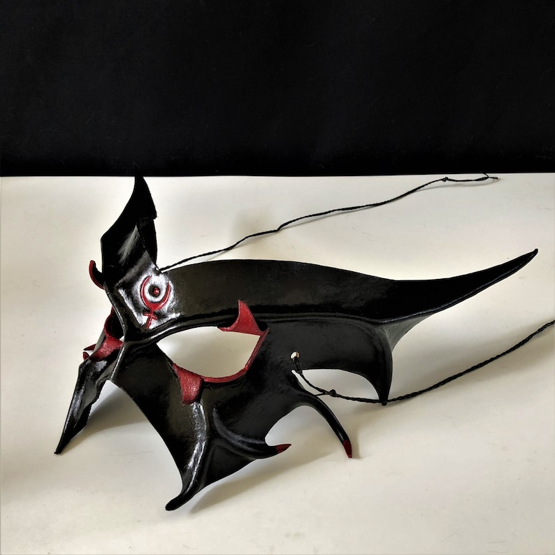 ARES Black Leather Mask Demon mask Greek God mask Warrior | Etsy