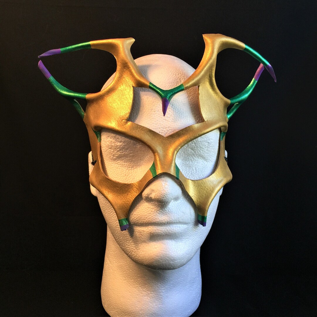 Court Jester Leather Carnival Fool Mask, Mardi Gras Party, Renaissance ...